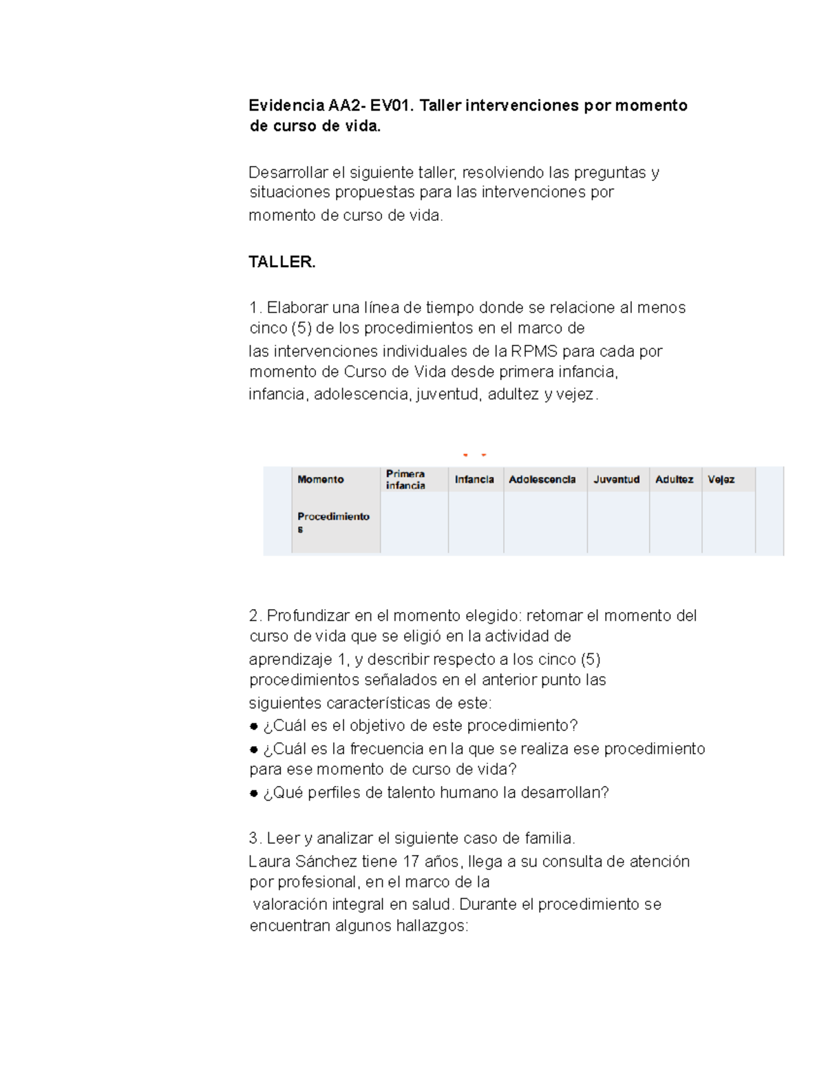 Evidencia AA2 - curSo Sen - Evidencia AA2- EV01. Taller intervenciones ...