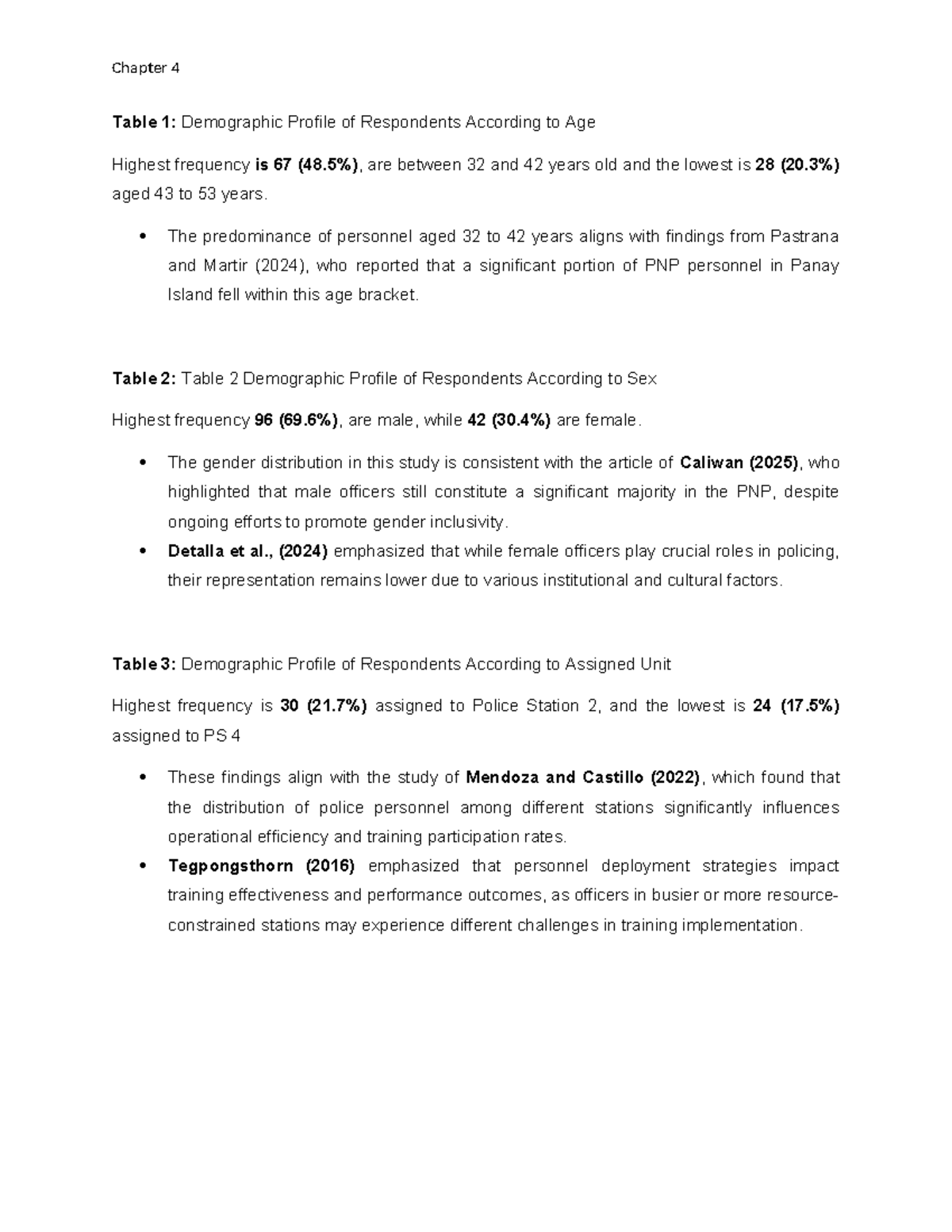Demographic profile analysis of respondents in PNP training ...
