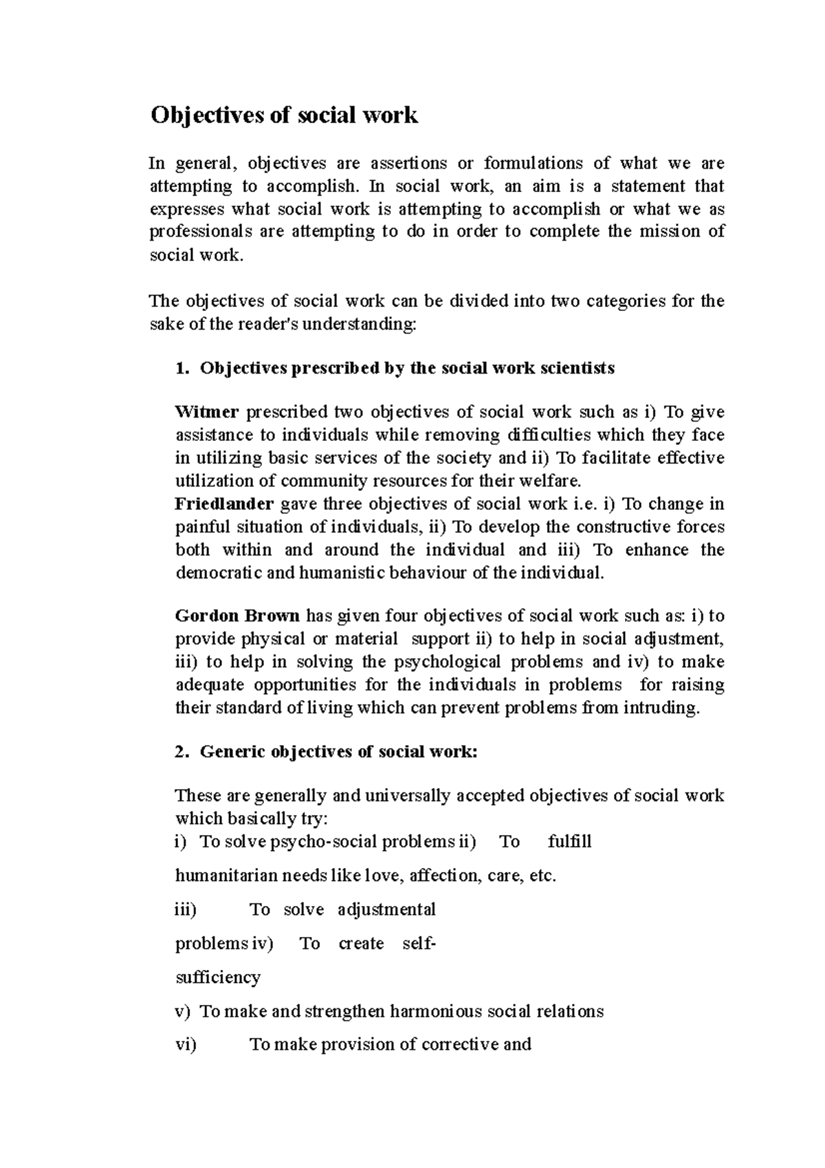 Objectives and Scope of Social Work: Key Insights and Implications ...