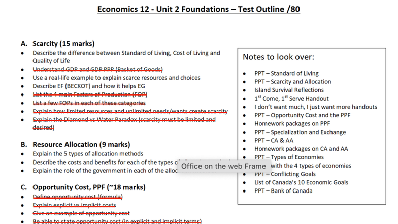 Economics 12 Unit 2 Foundations Test Outline and Study Guide - Studocu