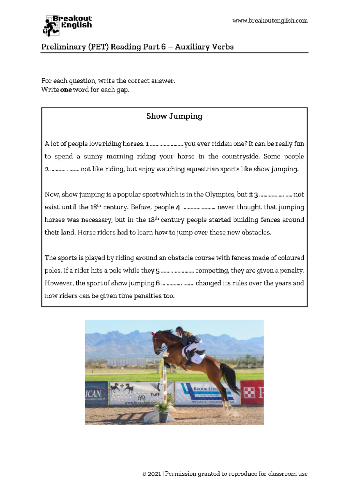 Breakout English Preliminary (PET) Reading Part 6 - Practice Answers ...