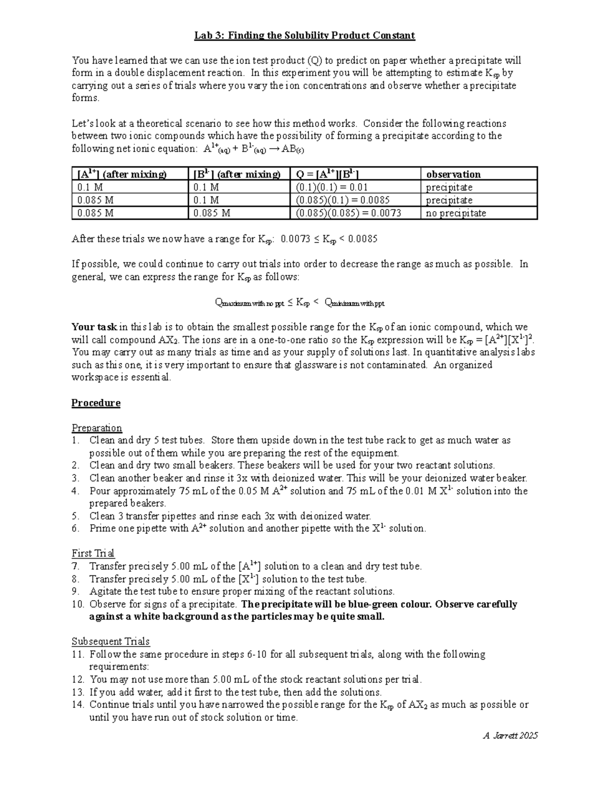 Equilibrium Lab 2024 S2 - A. Jarrett 202 5 Lab 3: Finding the ...