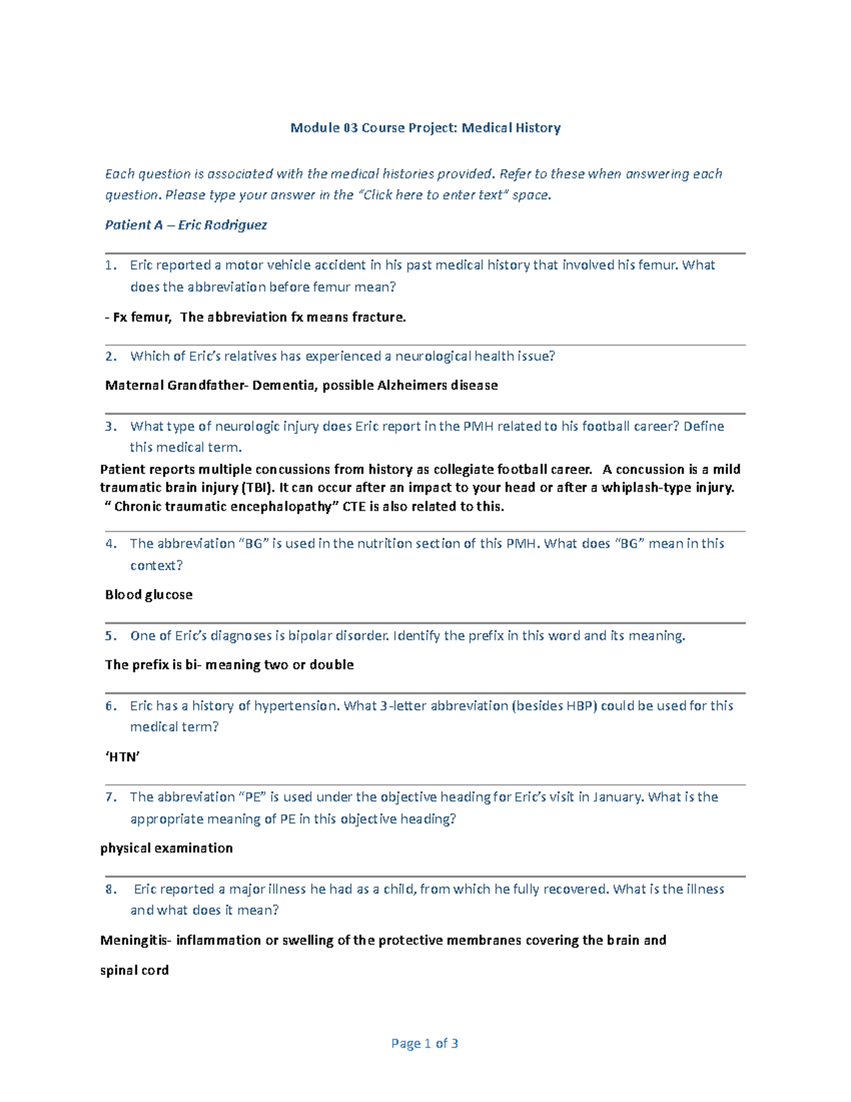 Module 03 Course Project Assignment - Module 03 Course Project: Medical ... Module 03 Course Project Assignment - Module 03 Course Project: Medical ...