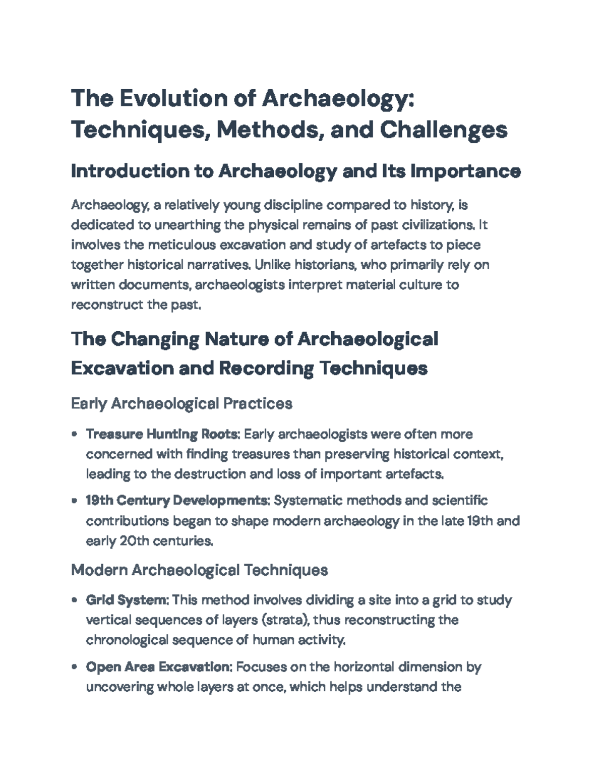The Evolution of Archaeology: Techniques, Methods, and Challenges - The ...