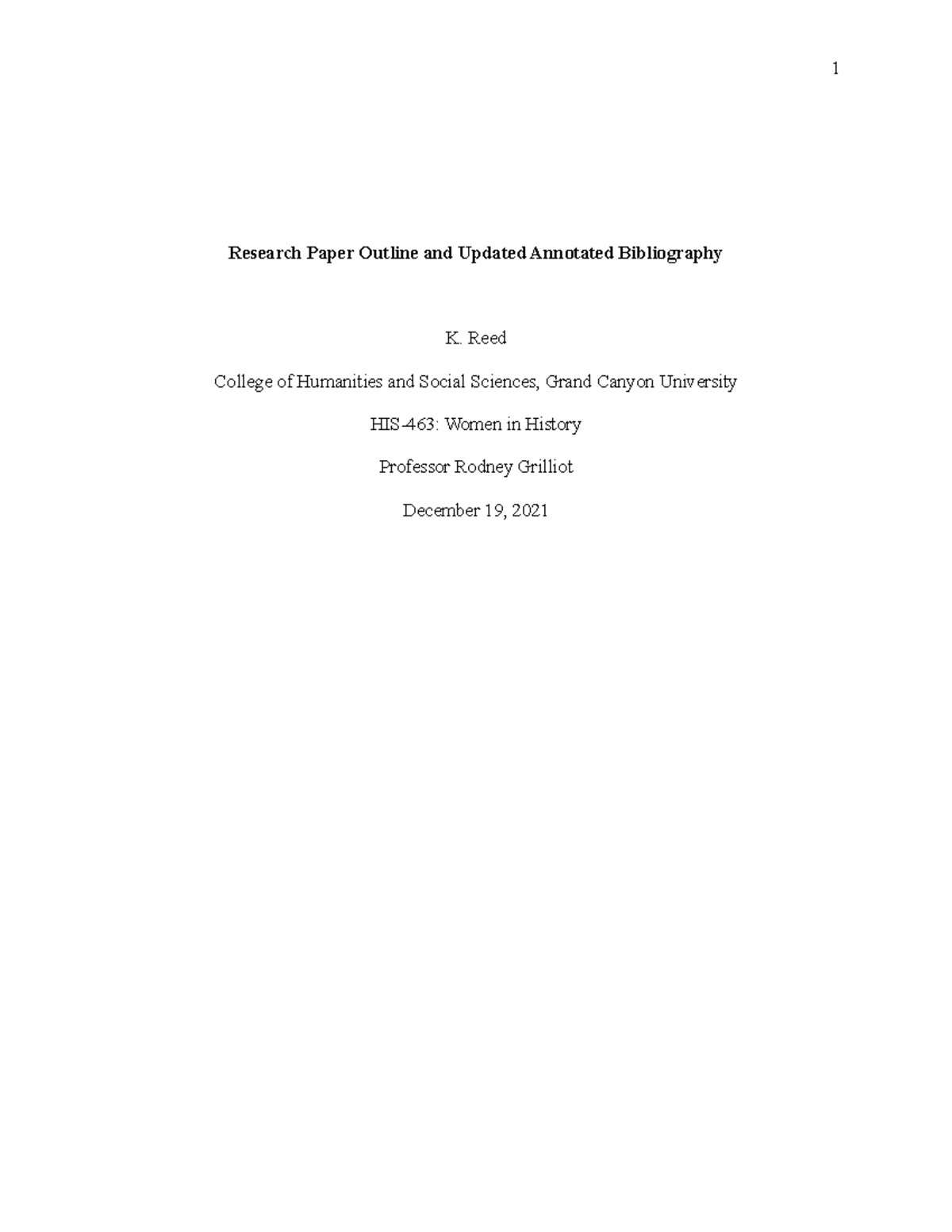 Research Paper Outline - Reed College of Humanities and Social Sciences ...