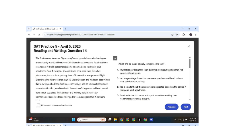 MyPractice SAT Practice 5 A - Reading and Writing Questions Review ...