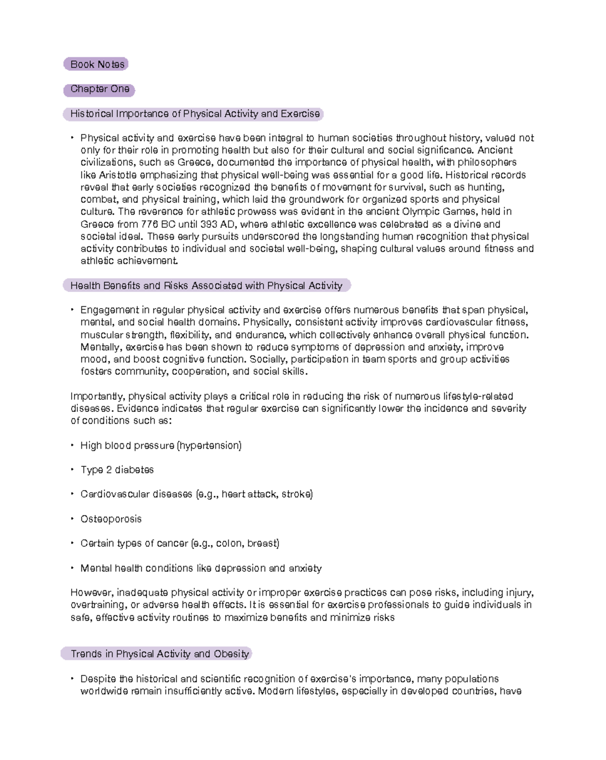 Comprehensive Guide to Exercise Science: Chapter 1 Insights - Studocu