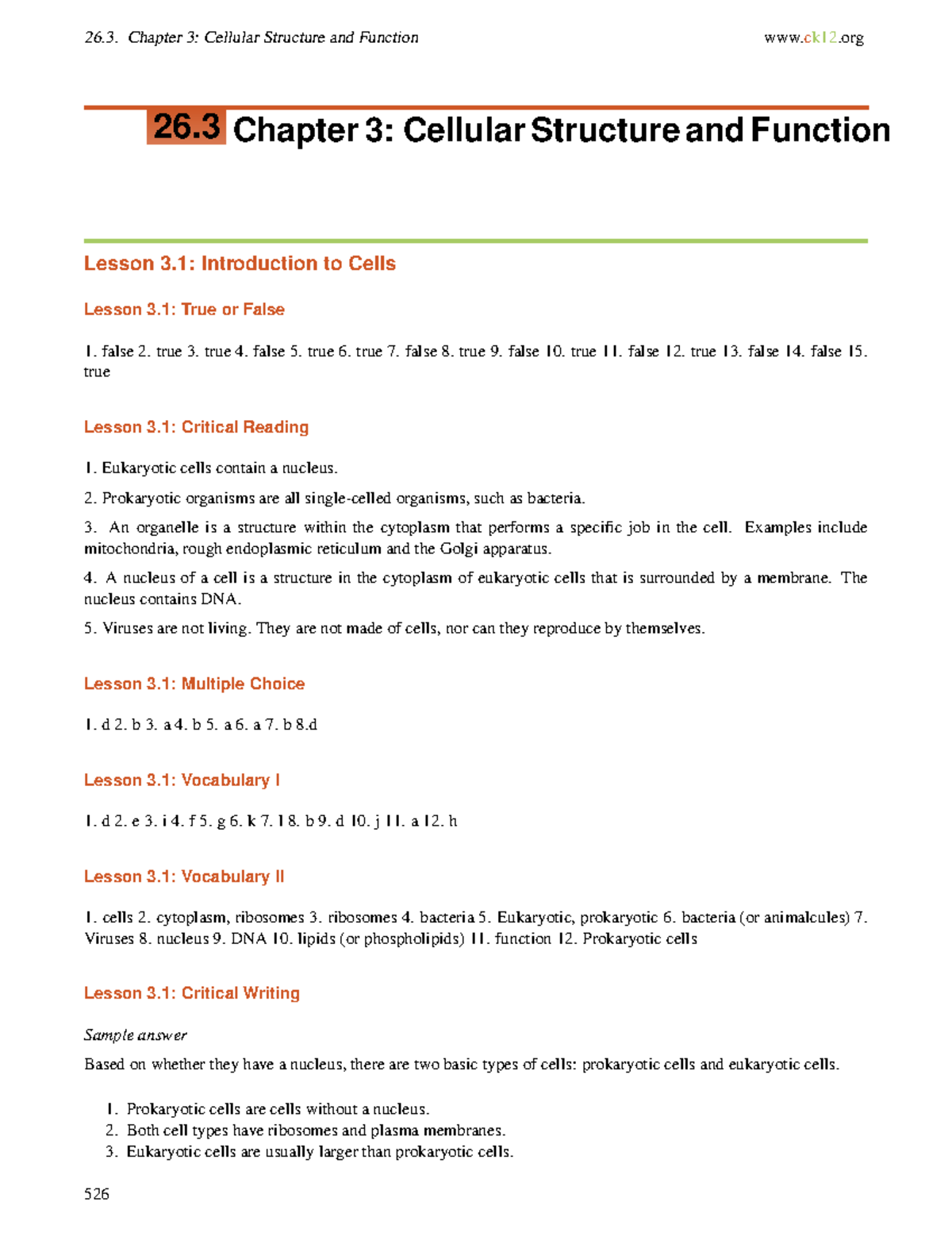 26.3 Biology WB: Chapter 3 - Cellular Structure & Function - Studocu