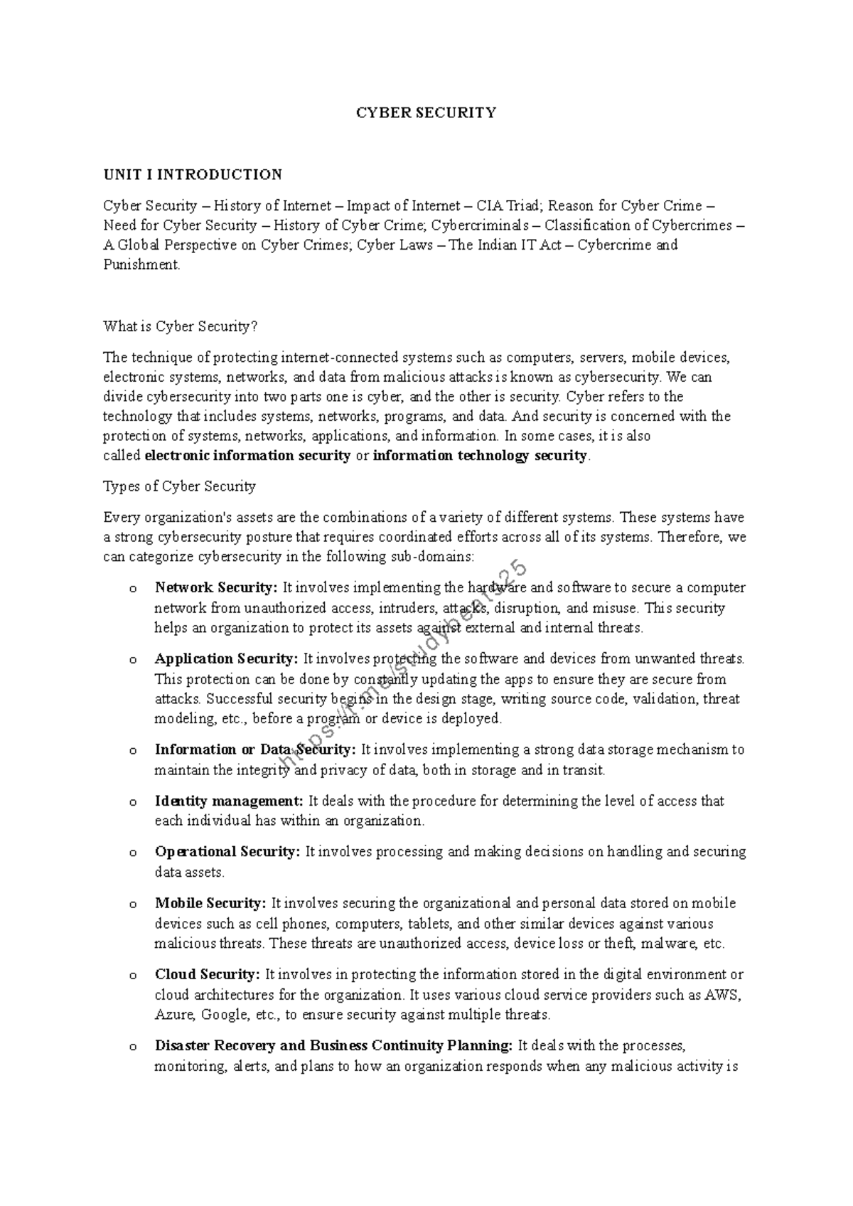 CCS340 Cyber Security Comprehensive Study Notes - Studocu