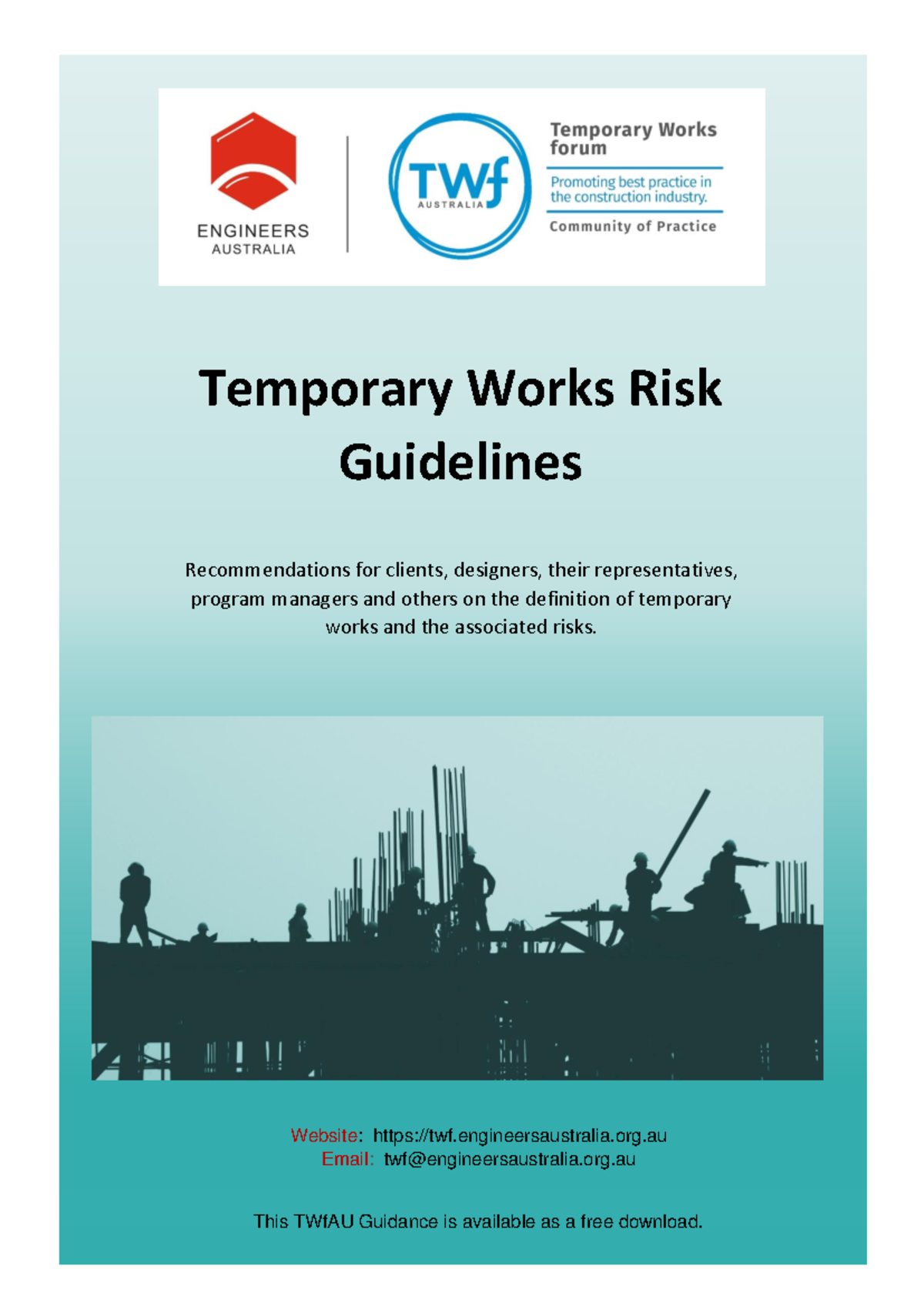 Guidelines for Temporary Works Risk Management - TWfAU 2020 - Studocu