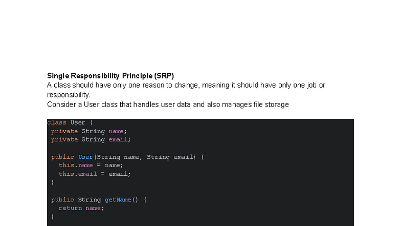 Solid Principles (CS101) - Understanding SRP, OCP, and ISP - Studocu