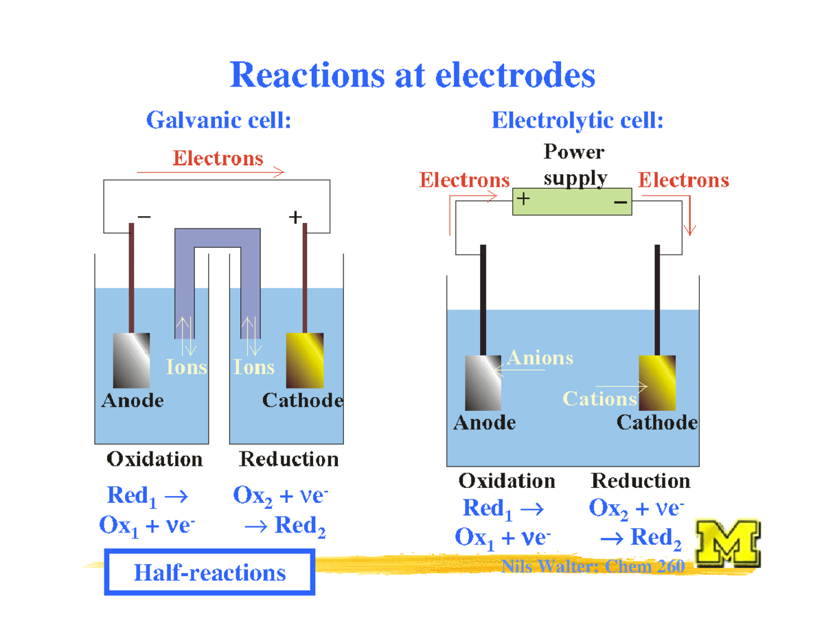 Chem 260 Lecture 36: Electrode Reactions and Cell Potentials - Studocu