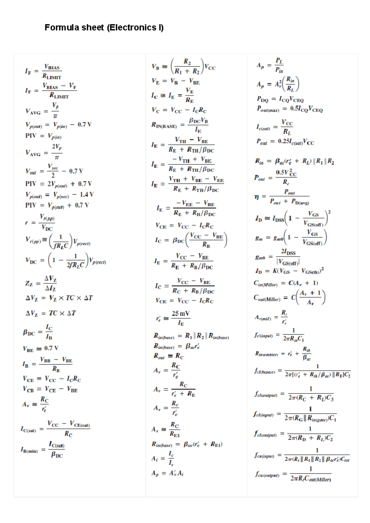 2022 Electronics 1 Test 1 Memorandum final - SUBJECT: Electronics 1 ECP ...