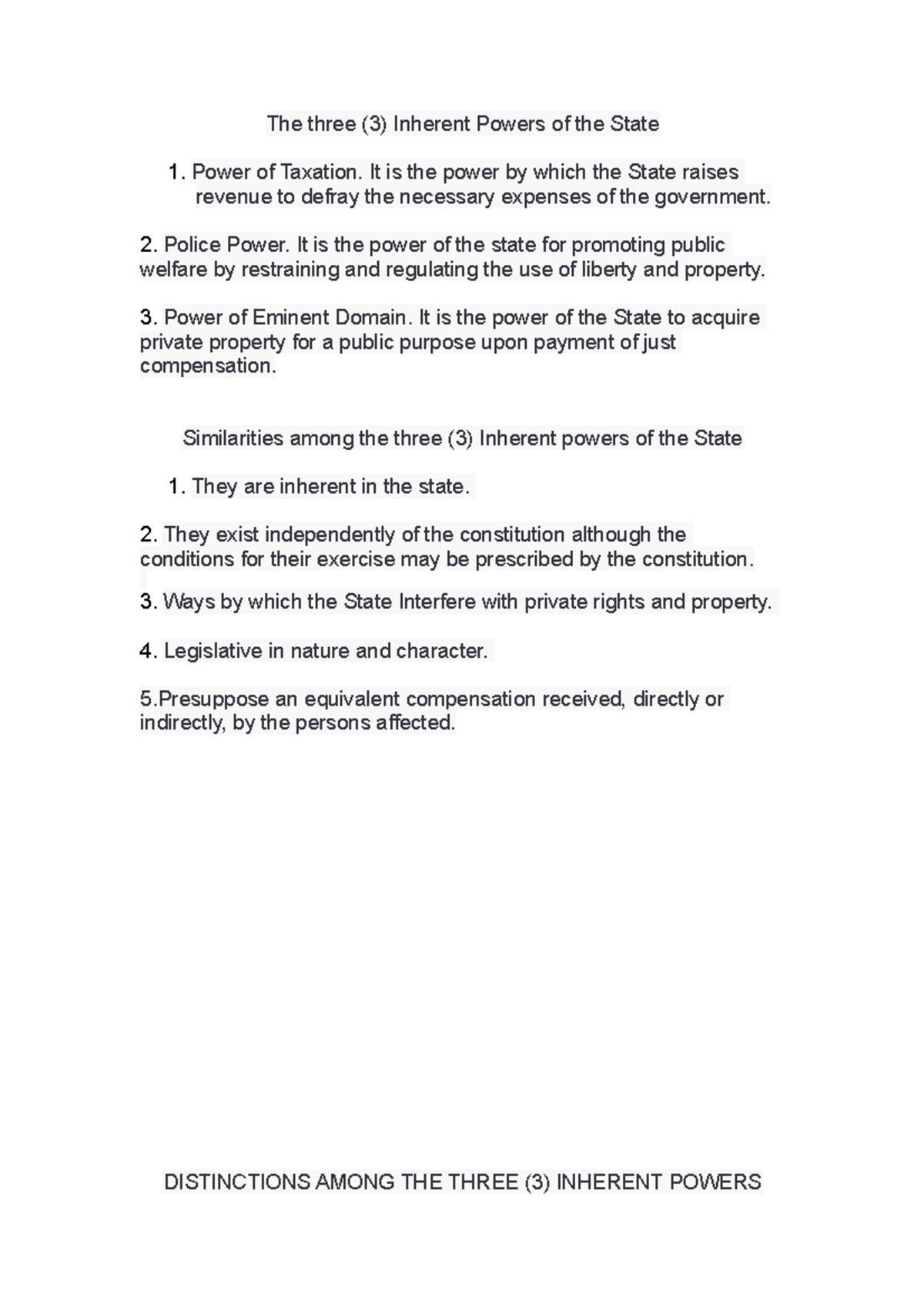 Inherent Powers of the State: Taxation, Police, and Eminent Domain ...