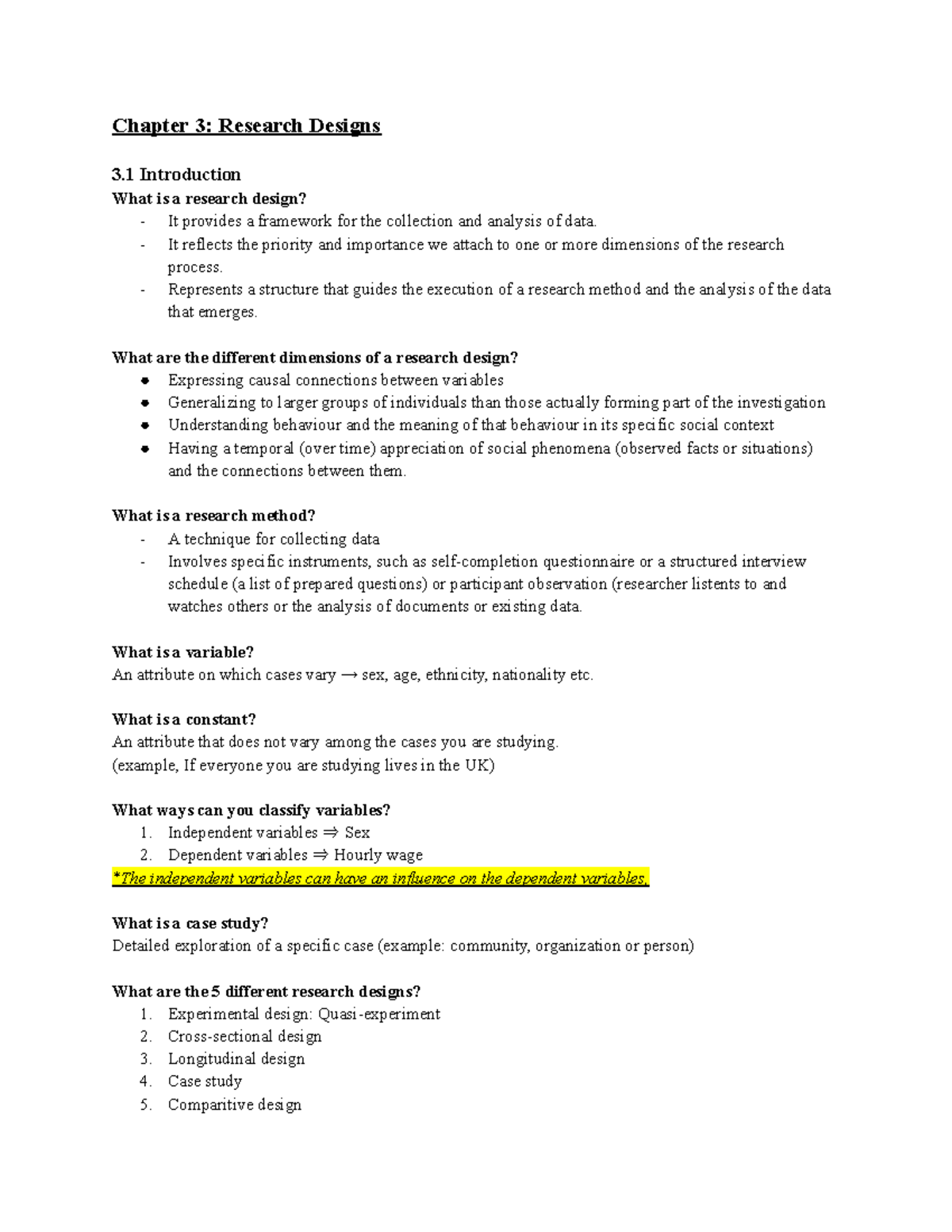 Bryman S.R. Methods CH3: Exploring Research Designs in Social Science ...