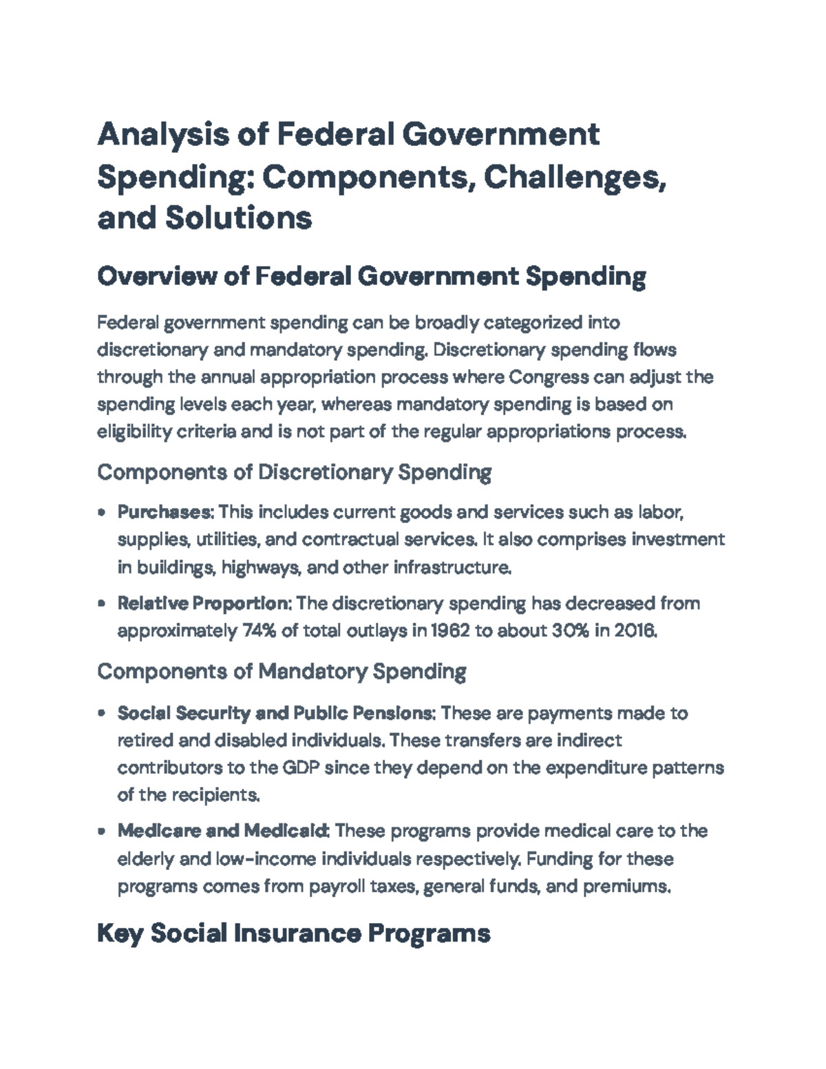 Federal Government Spending Analysis: Challenges & Solutions Overview ...