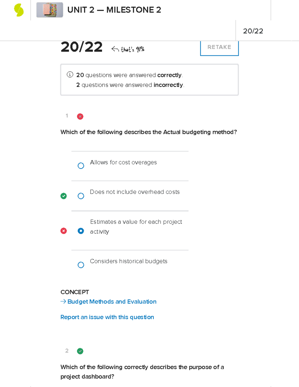 Project Management UNIT 2 Milestone 2 Review and Concepts - Studocu