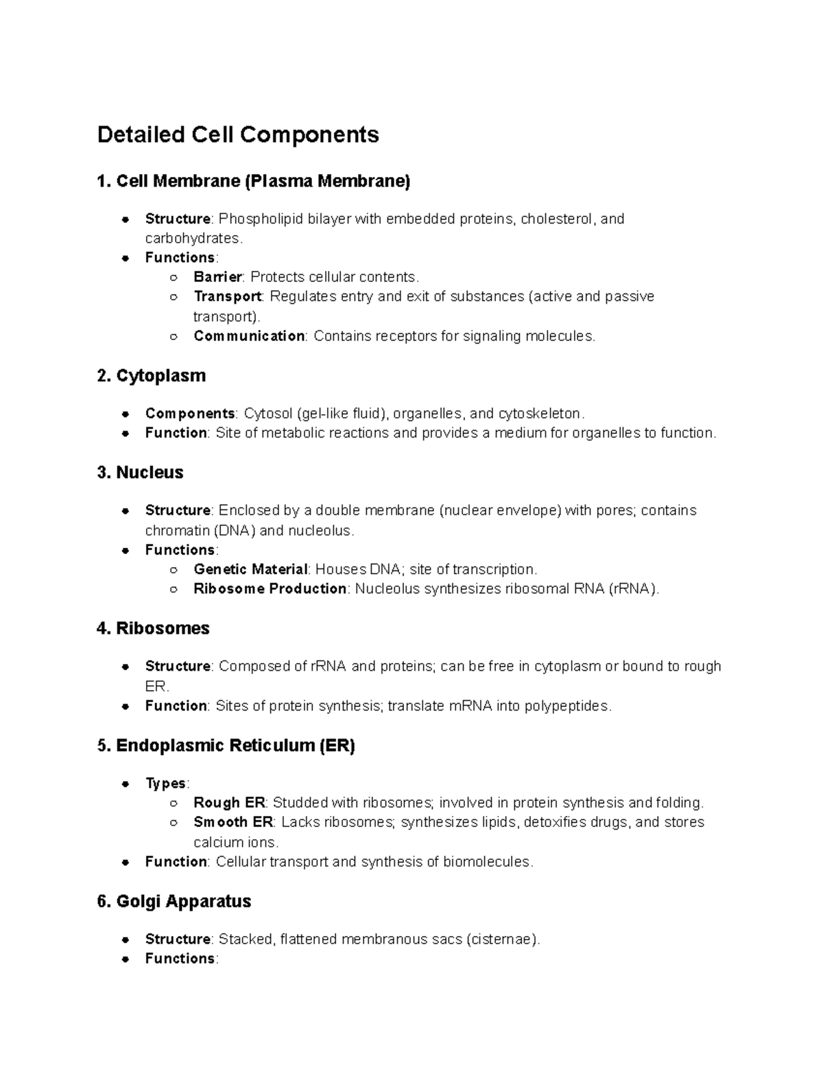 Cell Components Overview: Structure and Functions of Key Organelles ...