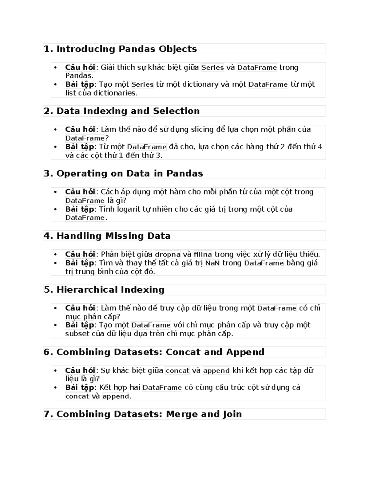 Pandas Basics: Series, DataFrame, and Data Handling Exercises - Studocu