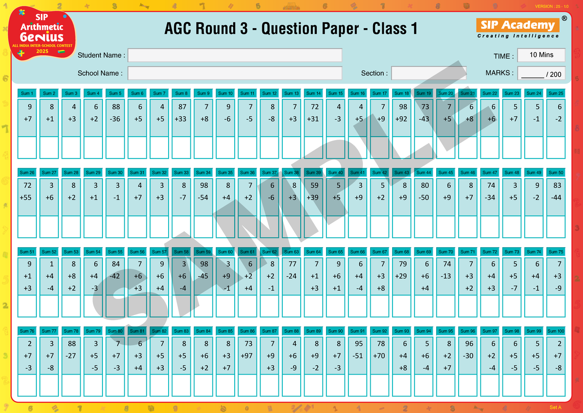 AGC Round 3 - Class 1 Question Paper - All India Contest 2025 - Studocu