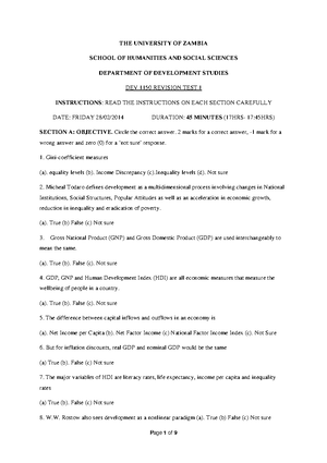 Introduction TO Development Studies - INTRODUCTION TO DEVELOPMENT ...