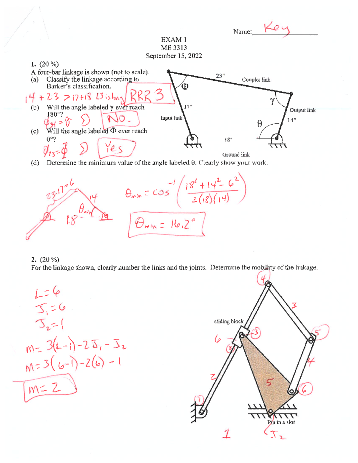 ME 3313 Final Exam 1 Solutions - September 2022 - Studocu