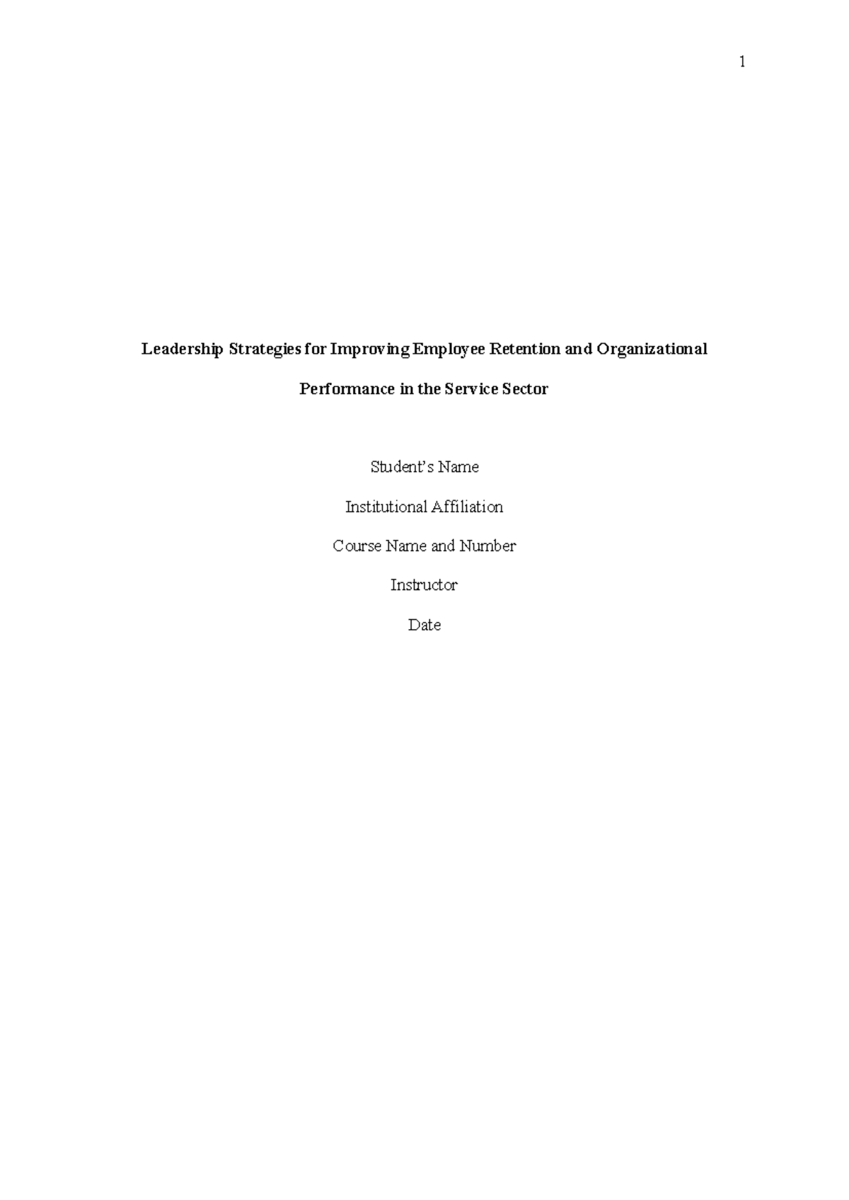 Leadership Strategies for Employee Retention & Org. Performance (Course ...