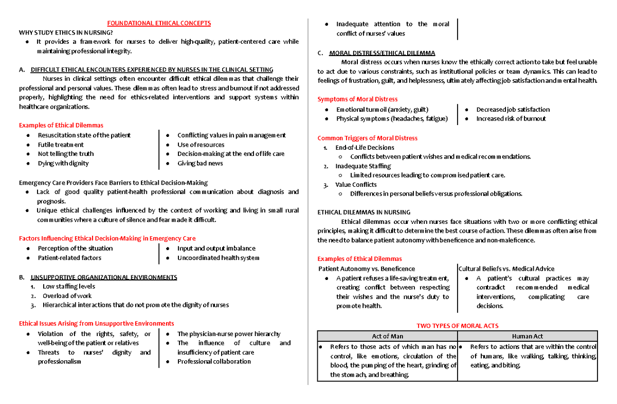 Bioethics MidTerms Notes - FOUNDATIONAL ETHICAL CONCEPTS WHY STUDY ...