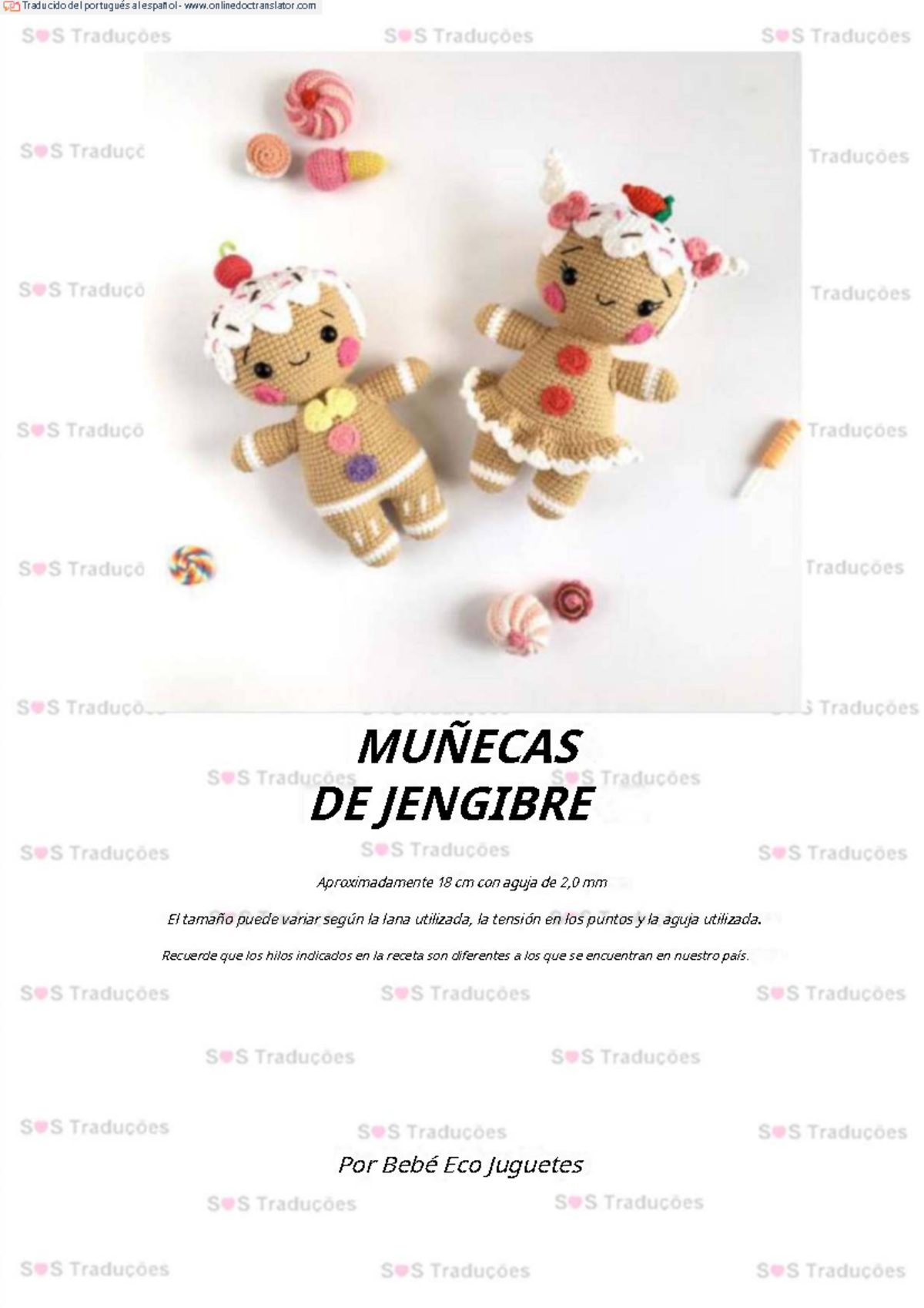 35 - Instrucciones para Tejer Muñecas de Jengibre - Studocu