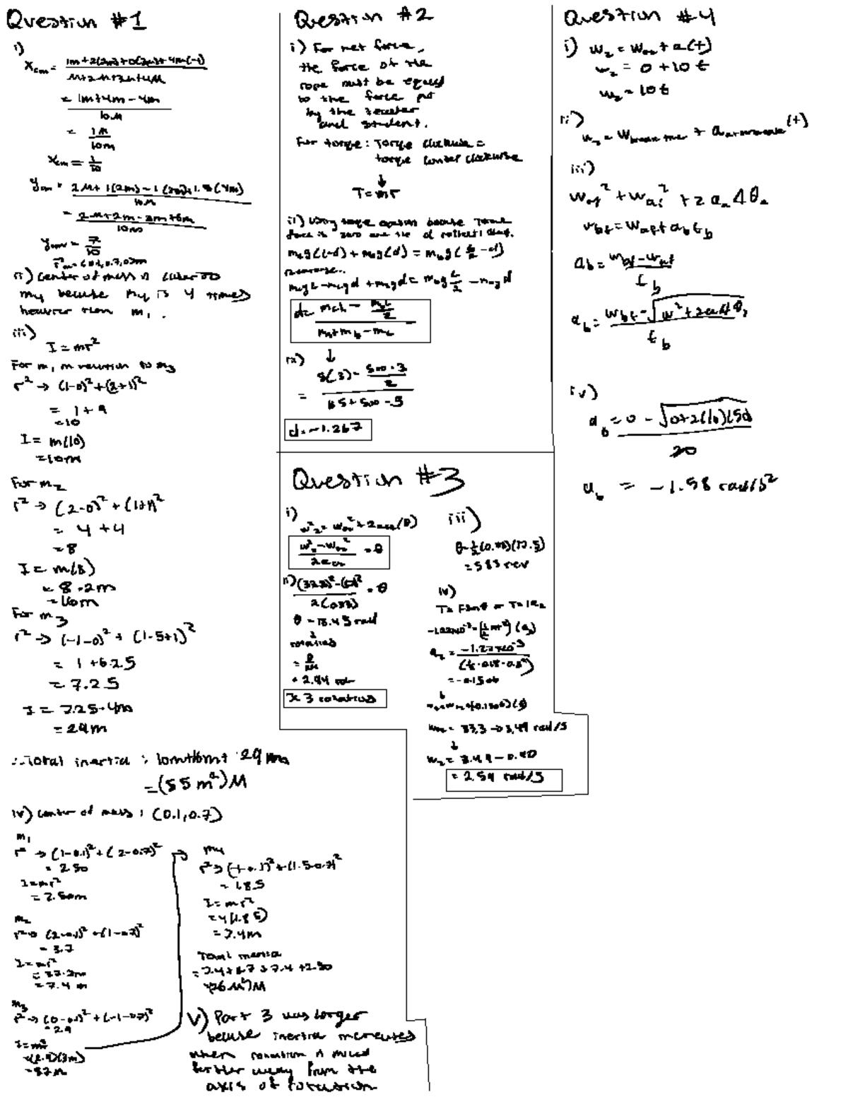 Physics 101 - Assignment Practice on Torque and Center of Mass - Studocu
