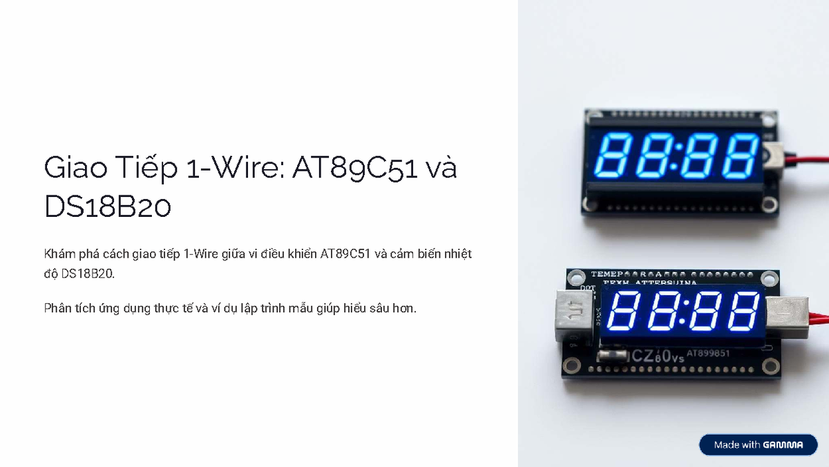 Giao Tiếp 1-Wire AT89C51 và DS18B20: Khám Phá và Phân Tích - Studocu