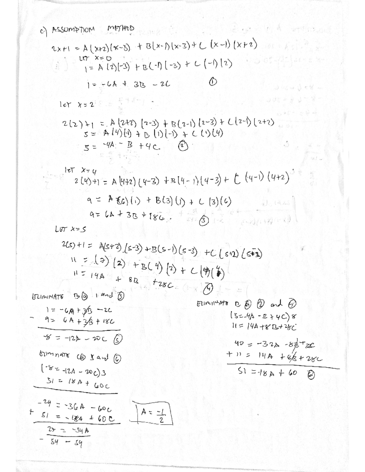 Final Assignment No. 1: Solving Assumption Method in Algebra - Studocu