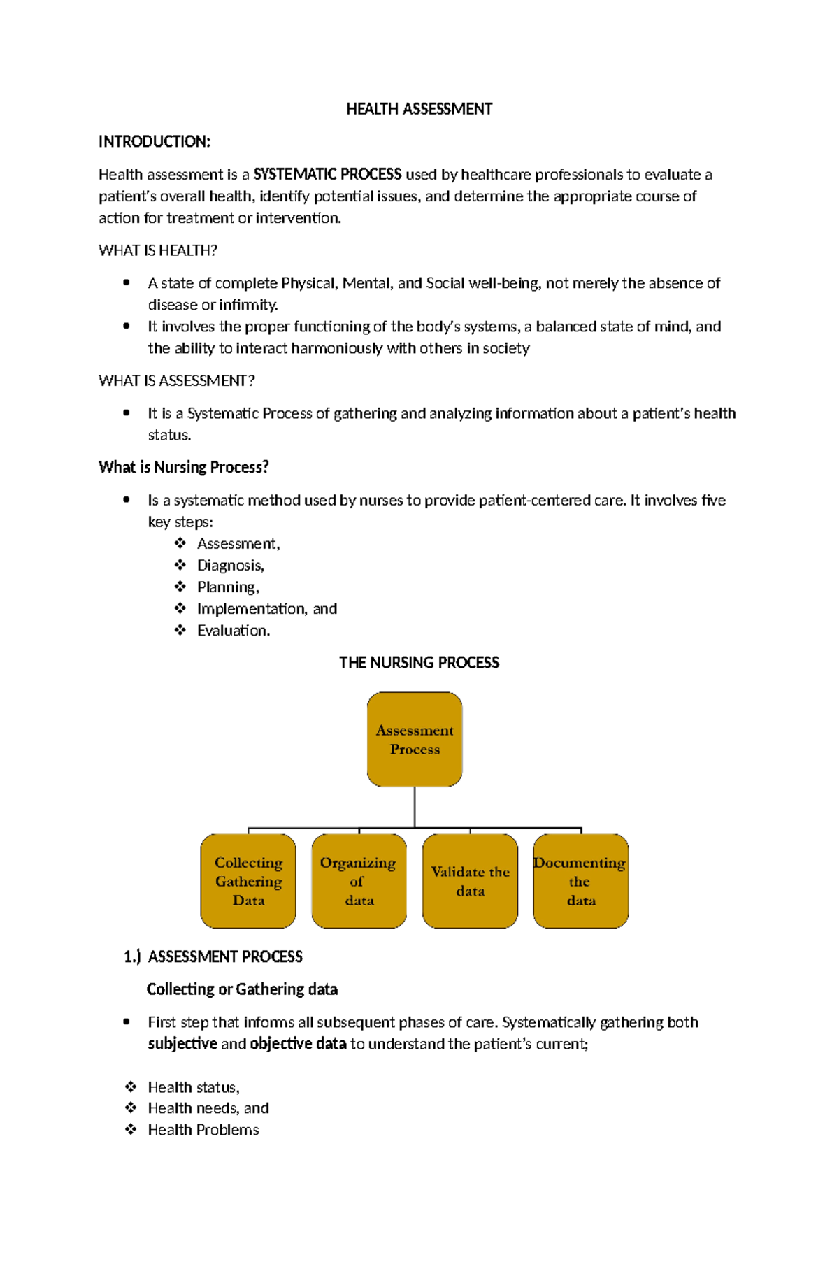Health Assessment: Systematic Nursing Process Overview and Insights ...
