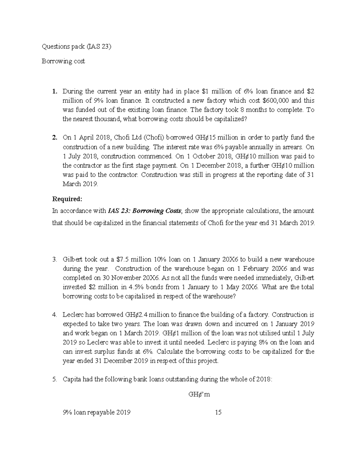 BC Questions on IAS 23: Capitalizing Borrowing Costs Example Problems ...