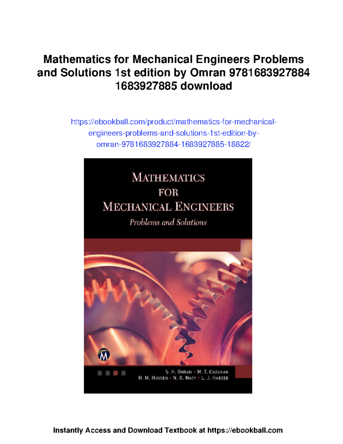 Mathematics for Mechanical Engineers: Problems & Solutions (MFME) - Studocu