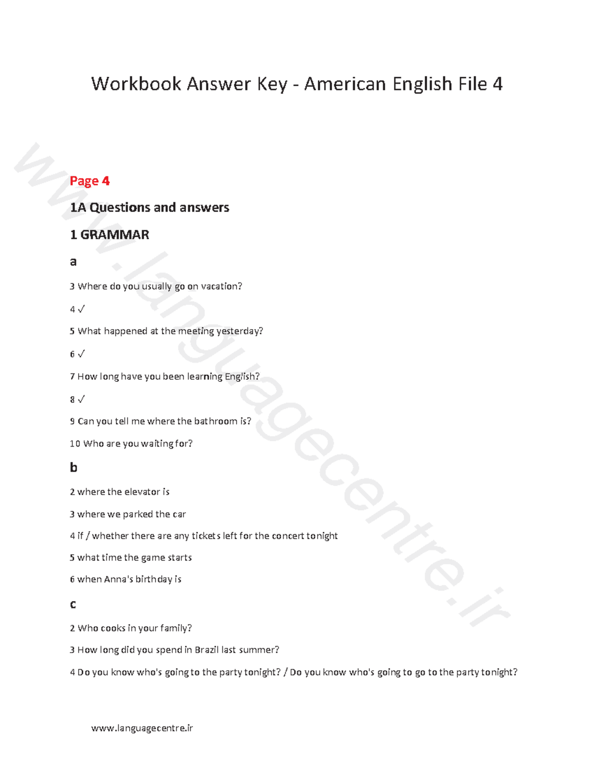 American English File 4 WB Answer Key (Workbook Solutions) - Studocu