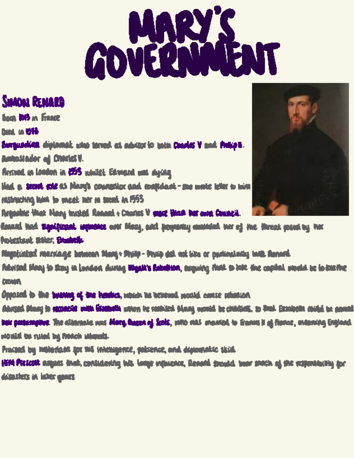 Mary's government: The role of Simon Renard in Tudor diplomacy - Studocu