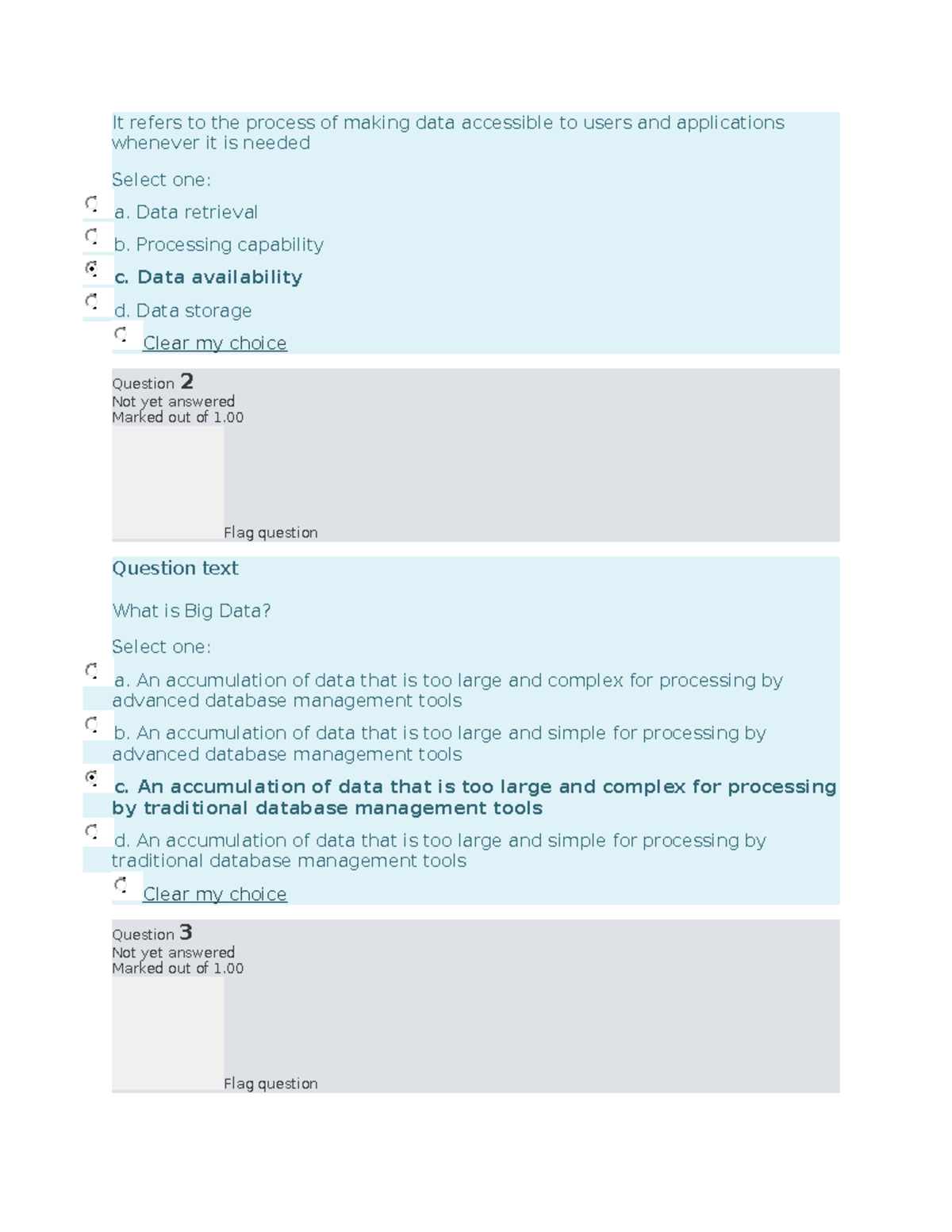 Quiz 3 - Data Analytics Concepts and Big Data - Studocu