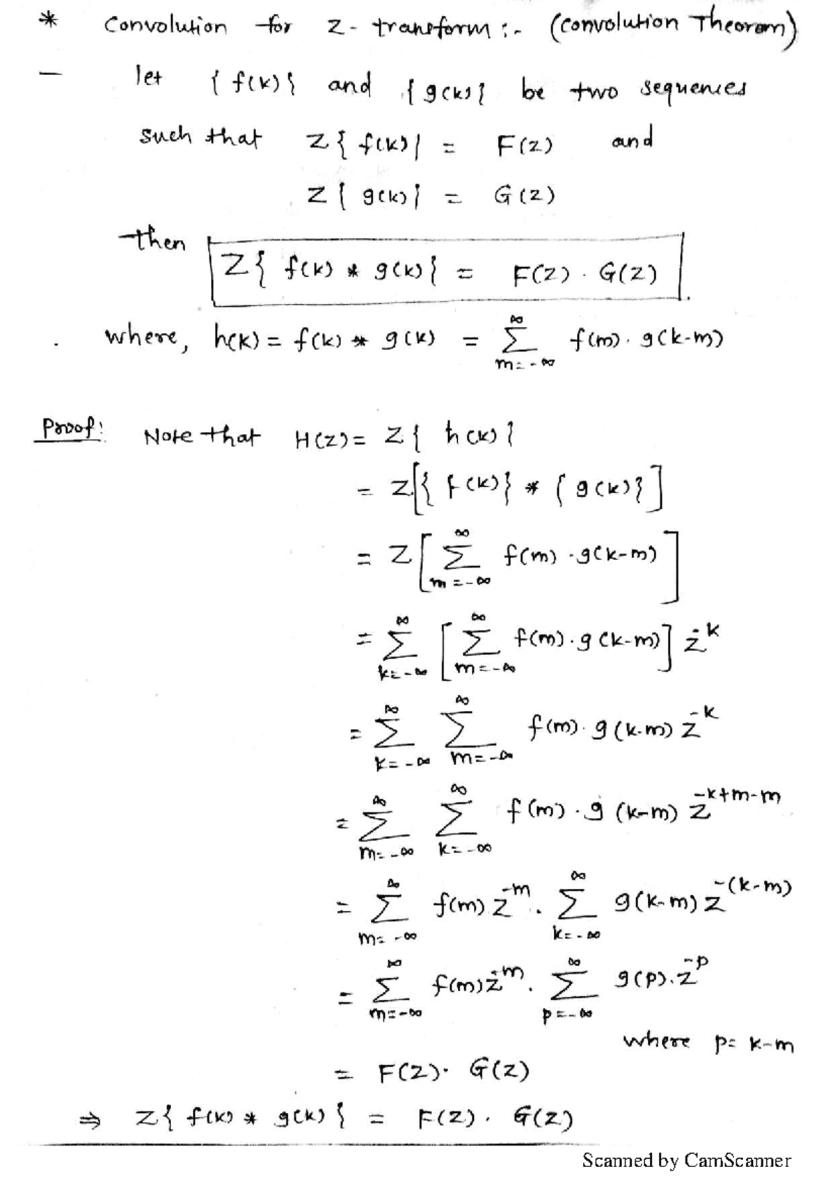 Z-Transform and Convolution Theorem: Detailed Study (Course Code: 3.4 ...