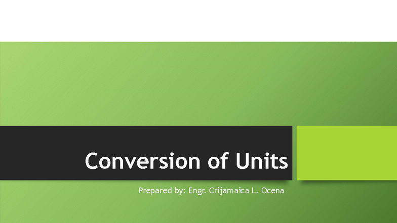 Conversion of Units: Standards, Rounding & Scientific Notation - Studocu