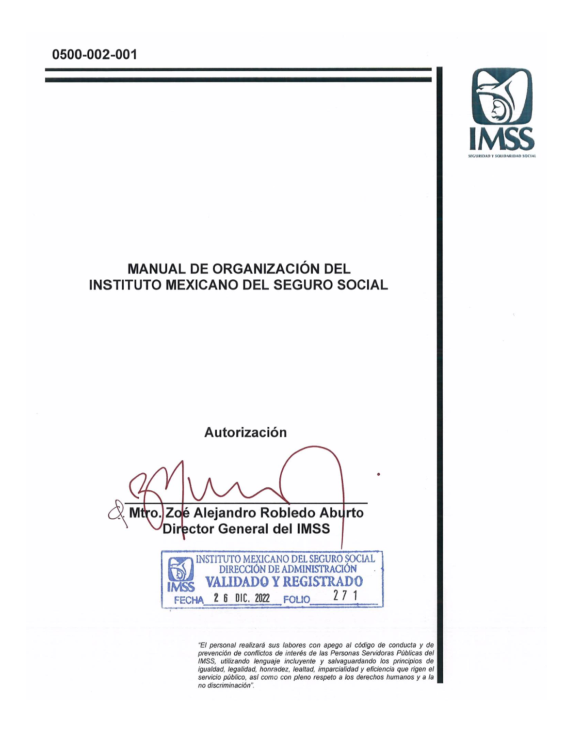 Manual de Organización del IMSS: Estructura y Funciones Clave - Studocu
