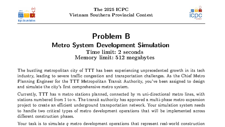 ICPC sourthen problem B - The 2025 ICPC Vietnam Southern Provincial ...