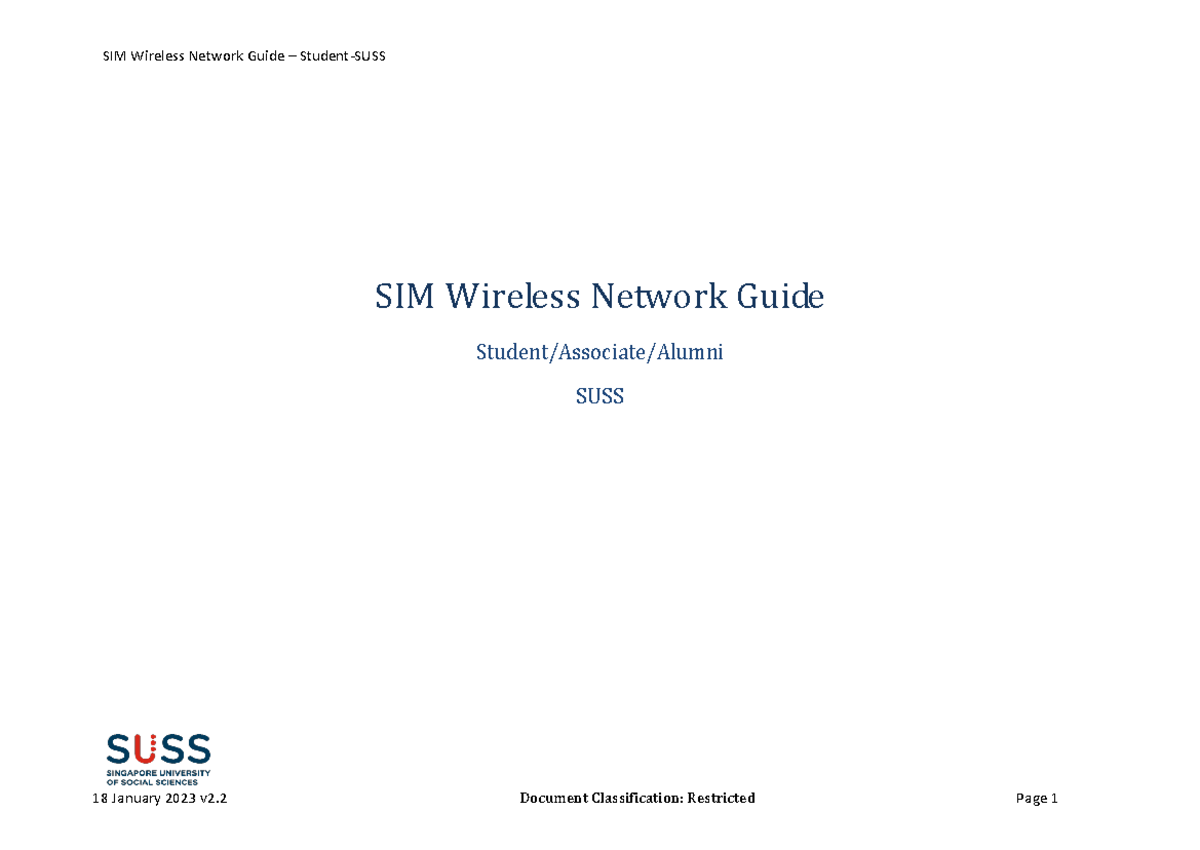 SUSS WiFi Connection Guide for Students: Manual Setup Instructions - Studocu