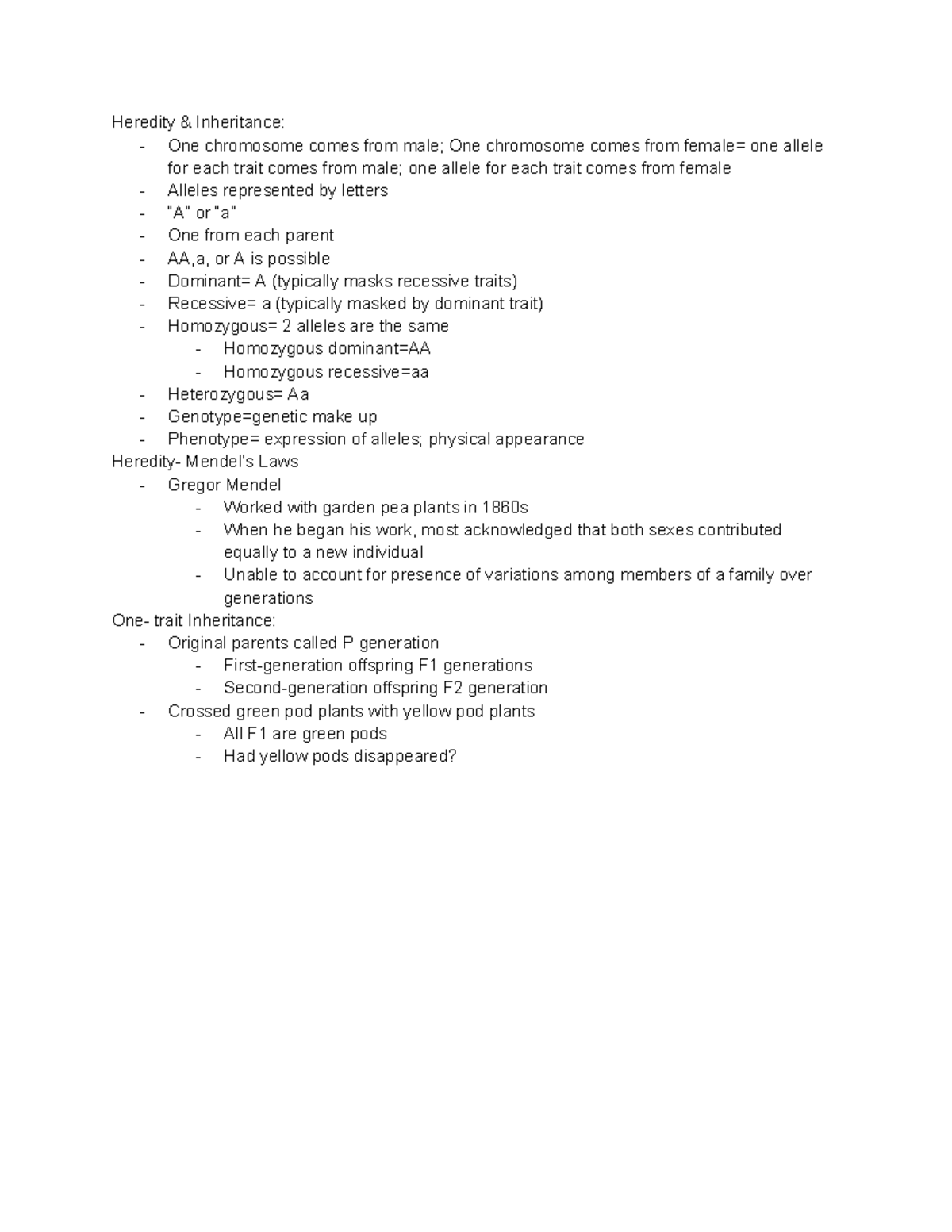 Modern Genetics and Mendelian Inheritance: Concepts & Laws (BIO101 ...