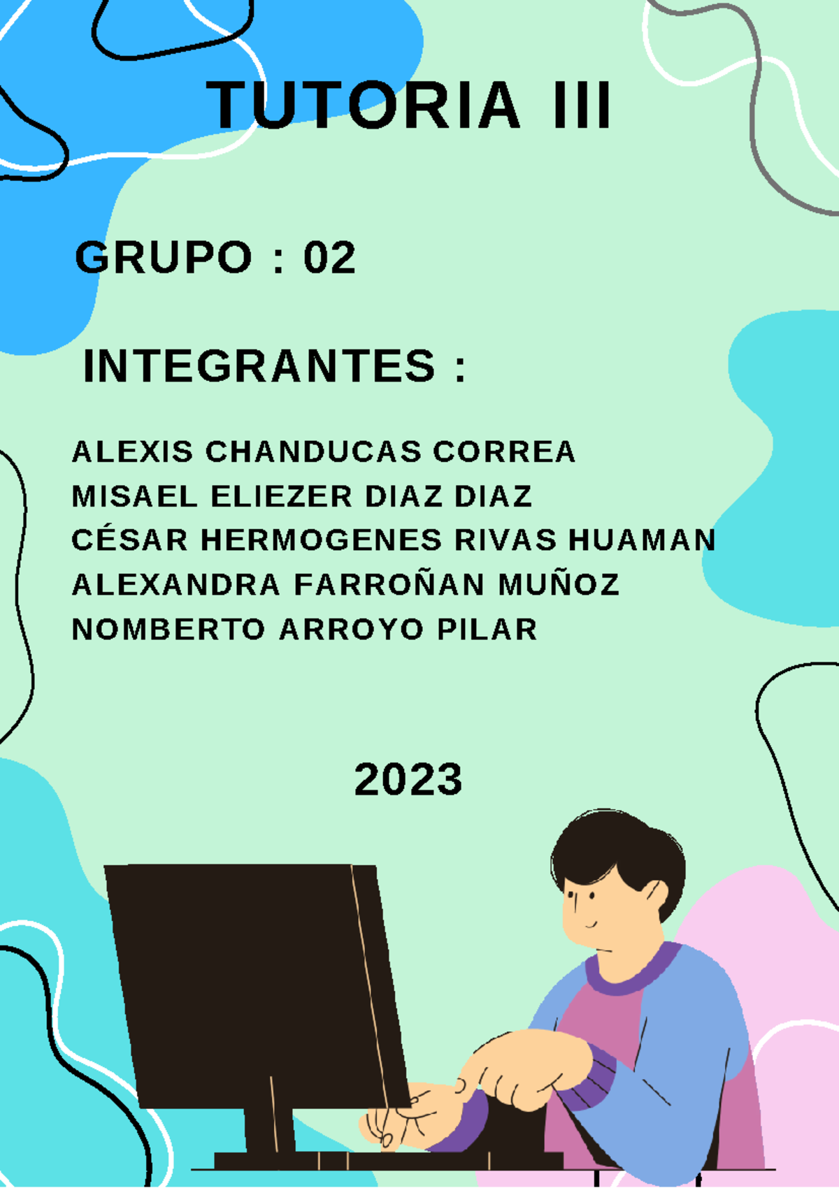 Documento A4 Portada de Propuesta de Proyecto Organico Ilustrado Doodle ...