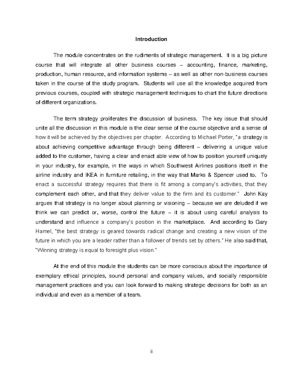 Strategic Management Module - Complete Lessons WITH Assessments ...