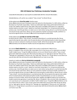 ENG 130 4-2 - ENG 130 Module Four Preliminary Introduction Template Complete this template by ...