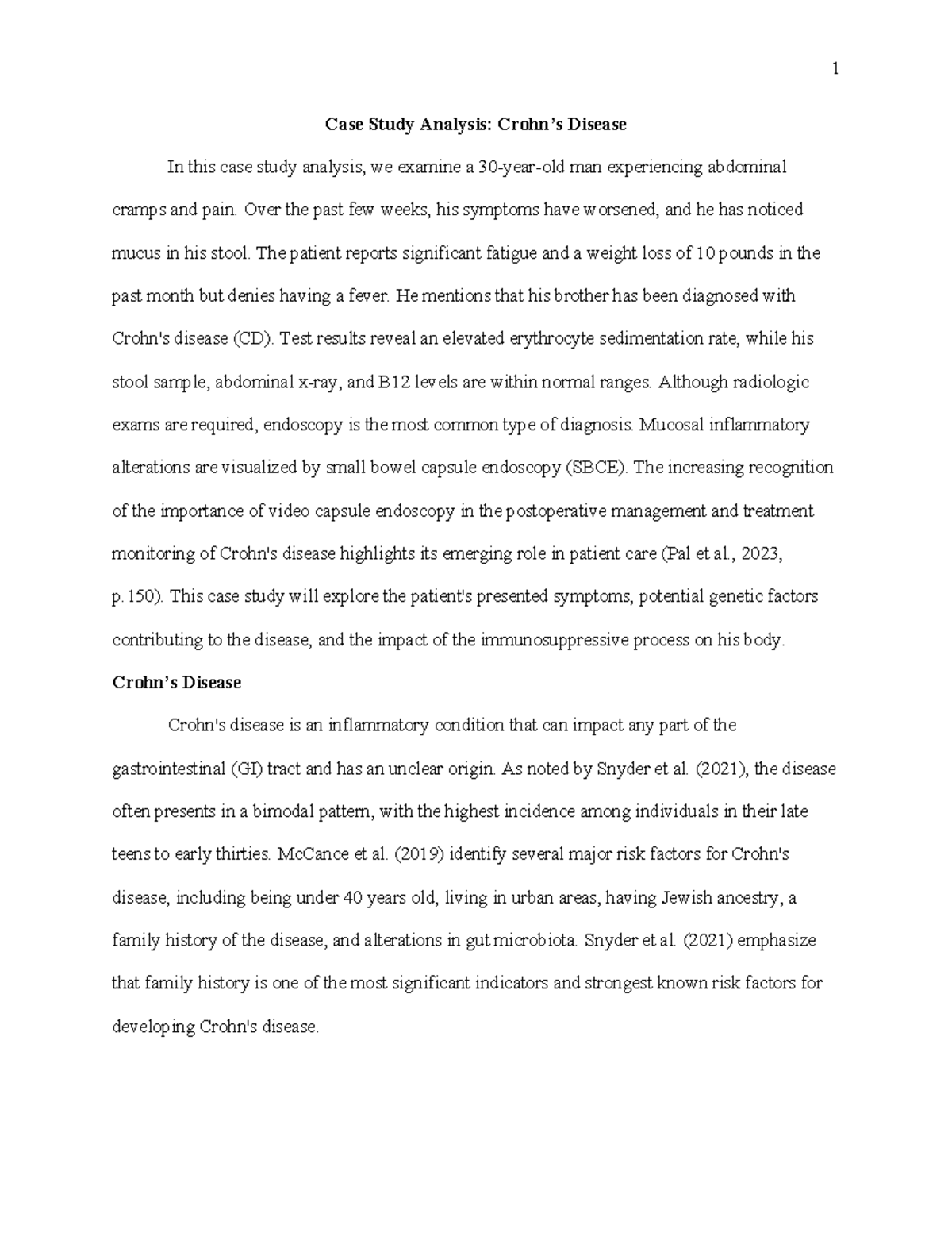 Week 2 Assignment NURS 6501 – Advanced Pathophysiology - Case Study ...