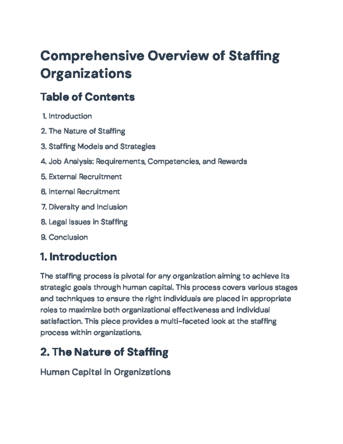 Comprehensive Guide to Staffing Models and Strategies in Organizations ...