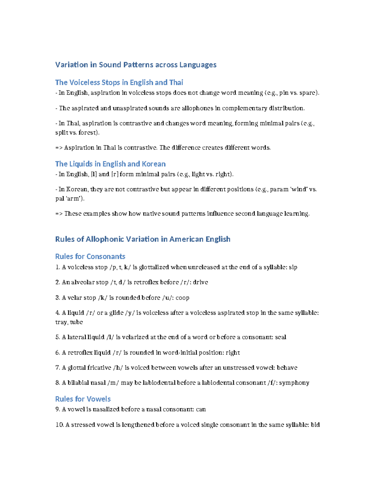 Allophonic Variation English - Variation in Sound Patterns across ...